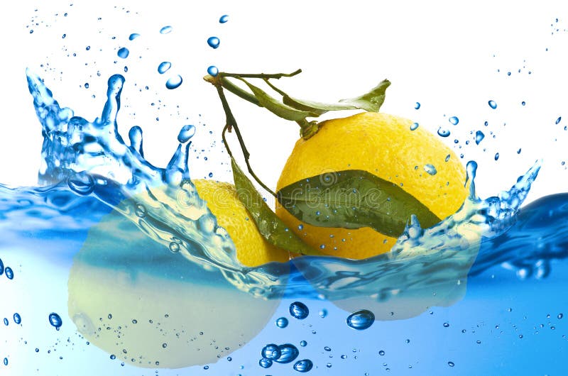 Lemon splash stock image. Image of fruit, white, lemon - 9439697