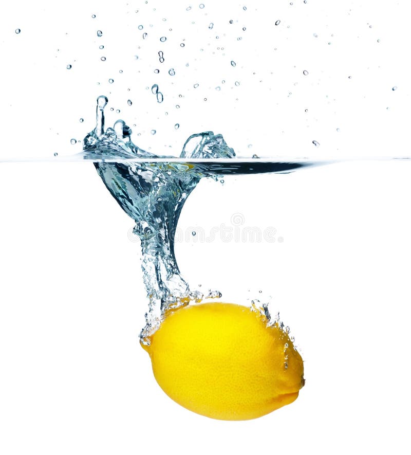 Lemon in water stock image. Image of lemon, blocks, dropped - 6228837