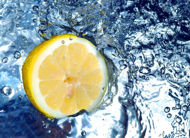 Lemon splashing water stock photo. Image of citron, alcohol - 658218