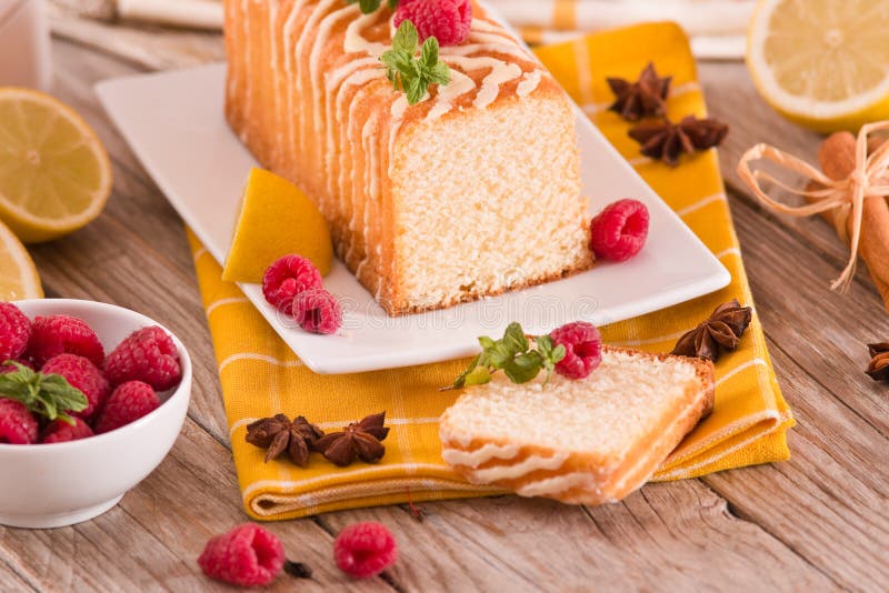 Lemon sponge cake. stock photo. Image of delicious, gastronomy - 261569430
