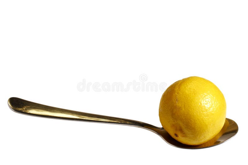 Lemon on Spoon (w/ path) stock photo. Image of eating - 6919064