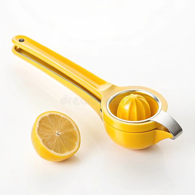 Lemon Squeezer with Metal Handle on White Background Stock Illustration ...