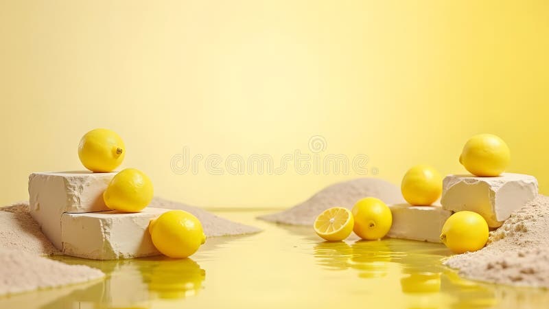 Lemon Stone Oasis Abstract Pastel Composition Stock Photos - Free ...