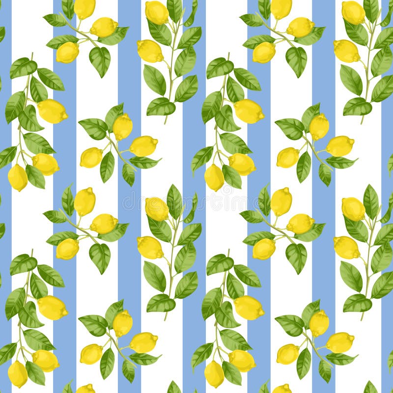Seamless Pattern. Lemon Fruits Background Stock Vector - Illustration ...