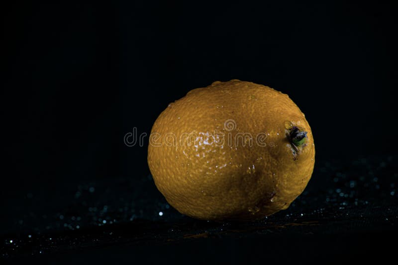 Lemon in Studio on Black Background Stock Photo - Image of citrus ...
