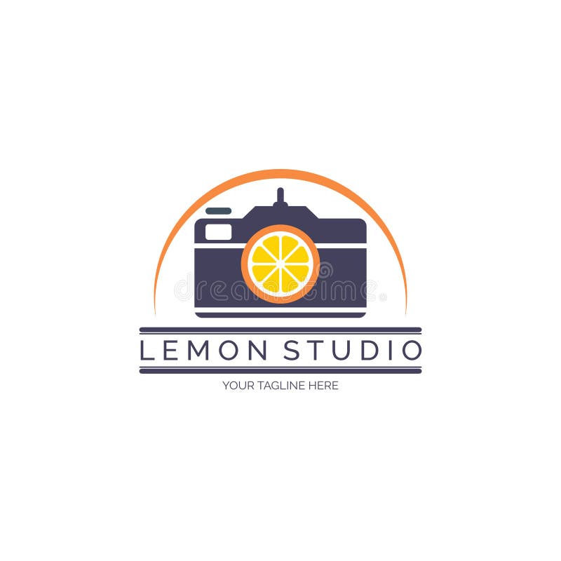 Lemon Studio Camera Lime Logo Design Template for Brand or Company and ...
