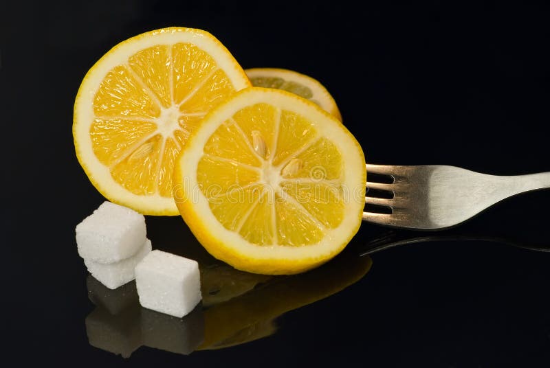 Lemon and sugar stock image. Image of flavor, isolated - 12725351