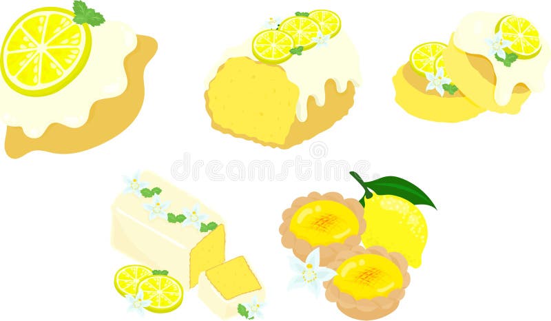 Refreshing Lemon Sweets Icon Collection Stock Vector - Illustration of ...