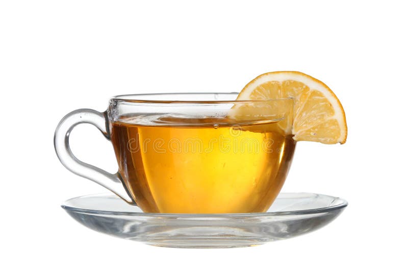 Lemon Tea with a Splash on a White Background Stock Photo - Image of ...