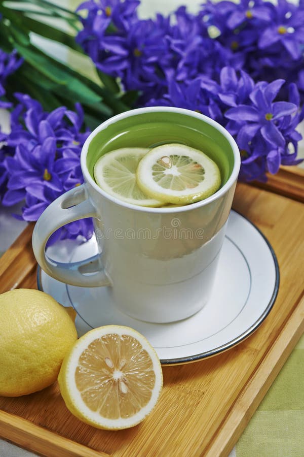 Lemon tea stock photo. Image of fruit, freshness, wood - 63392674