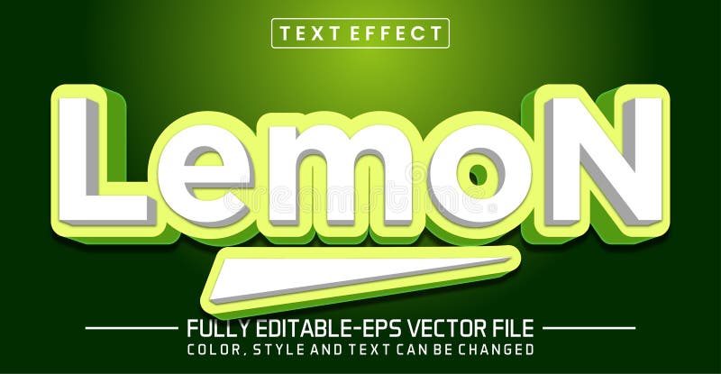 Lemon Text Editable Style Effect Stock Illustration - Illustration of ...
