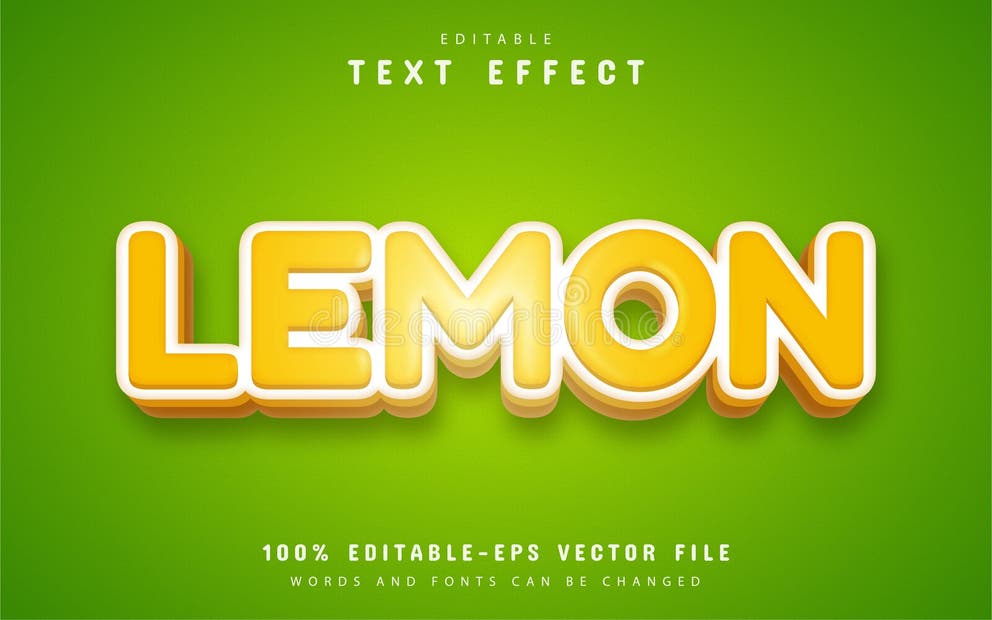 Lemon text effect editable stock vector. Illustration of advertising ...