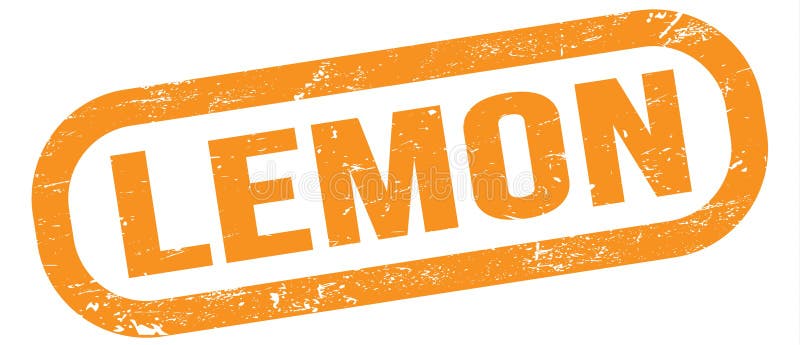 LEMON, Text on Orange Rectangle Stamp Sign Stock Illustration ...