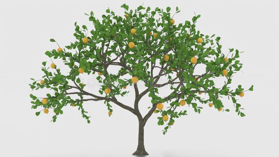 Lemon Tree on White Background Stock Photo - Image of vegetarian, ripe ...