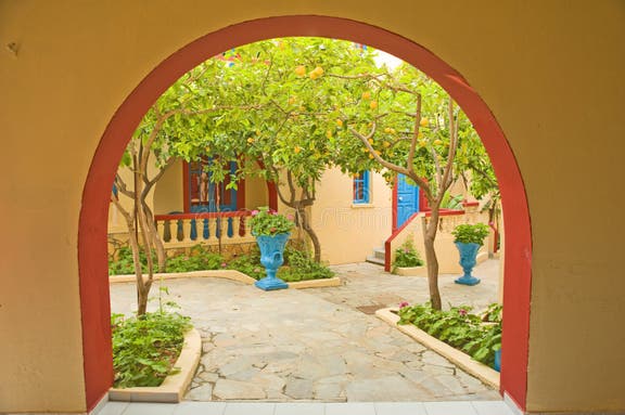 Lemon Trees Seen through an Arch. Stock Photo - Image of detail, crazy ...
