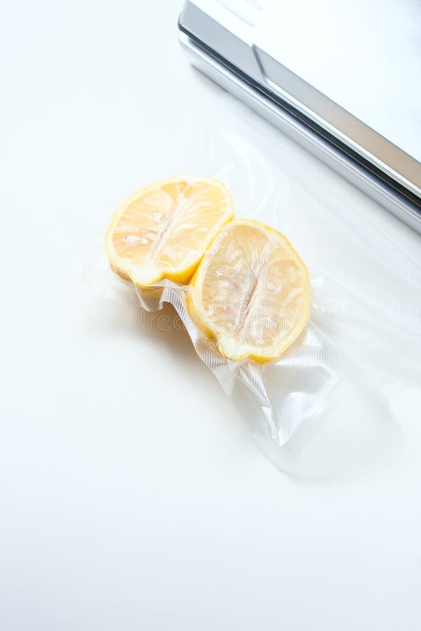 Lemon in a Vacuum Package. Sous-vide, New Technology Cuisine Stock ...