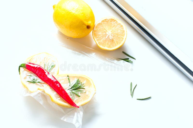 Lemon in a Vacuum Package. Sous-vide, New Technology Cuisine Stock ...