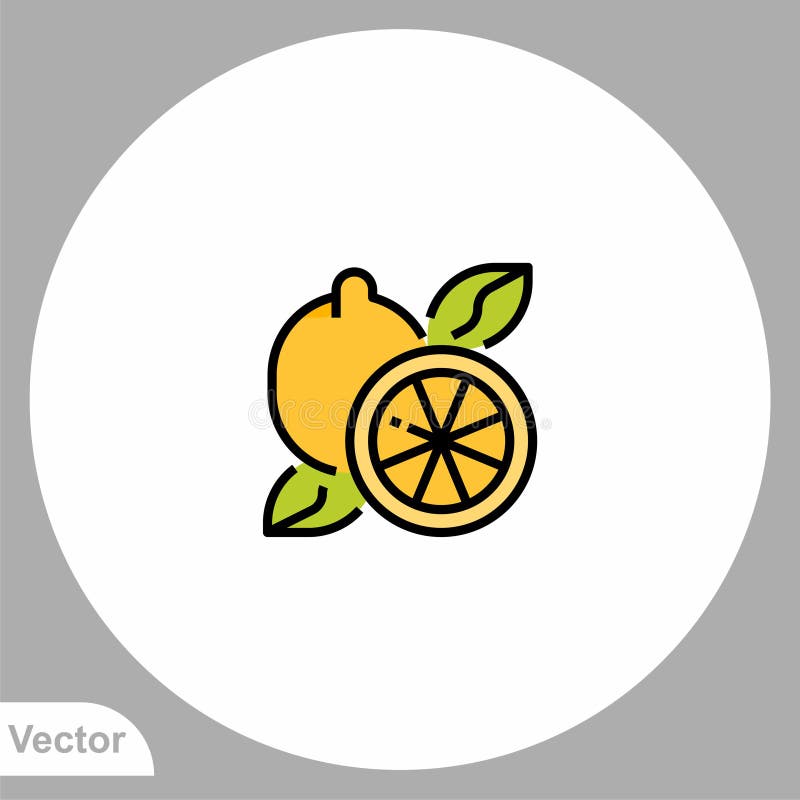 Lemon Vector Icon Sign Symbol Stock Vector - Illustration of lemon ...