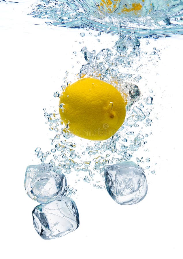 Lemon in water stock image. Image of dropped, water, lemon - 6702049