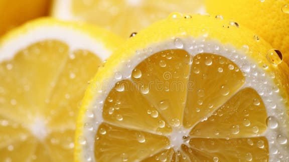Of a lemon in water drops. stock photo. Image of bright - 340876100