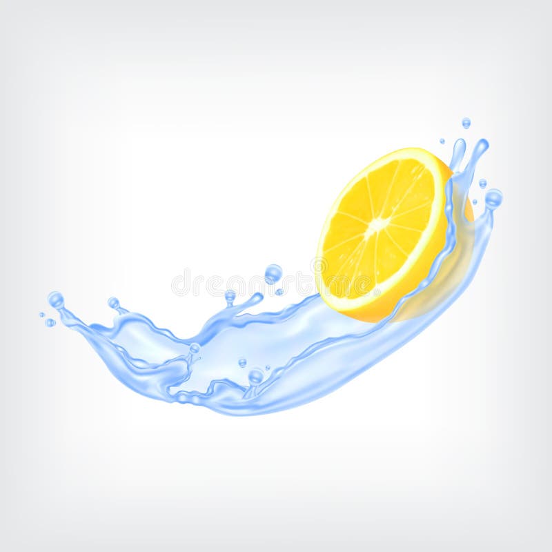 Lemon with water stock vector. Illustration of vitamin - 65543419