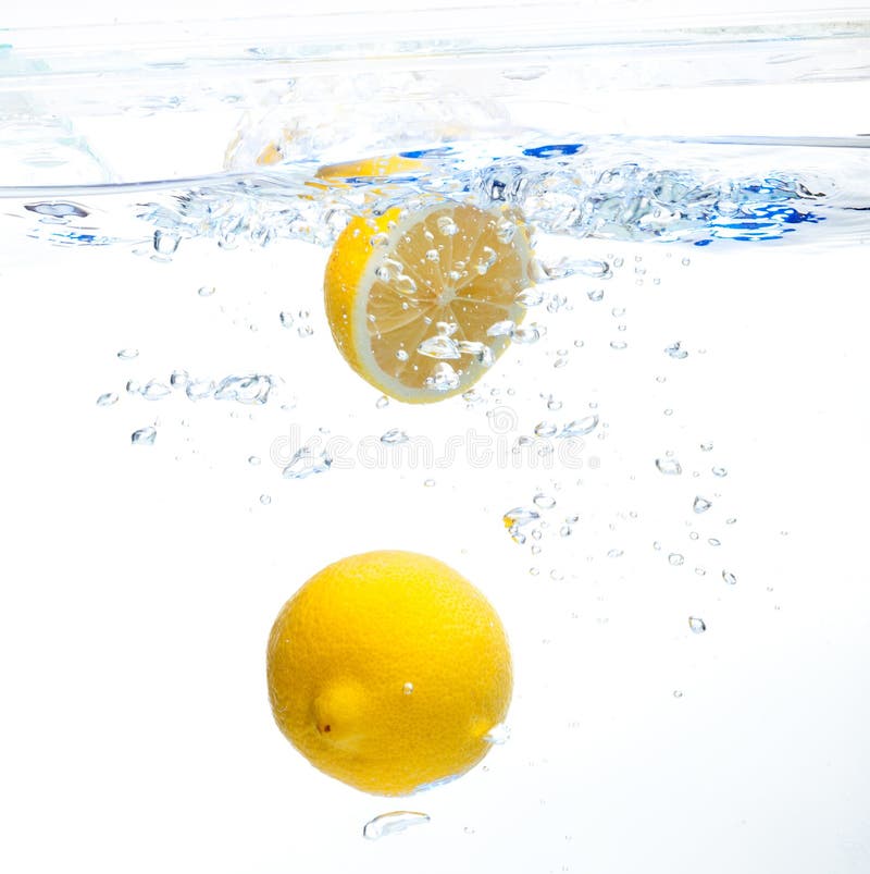 Lemon in the water stock image. Image of healthy, liquid - 85228537