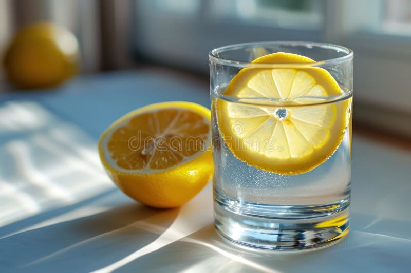 Lemon Water in Morning, daily Healthy Lifestyle Routine. Generative AI ...