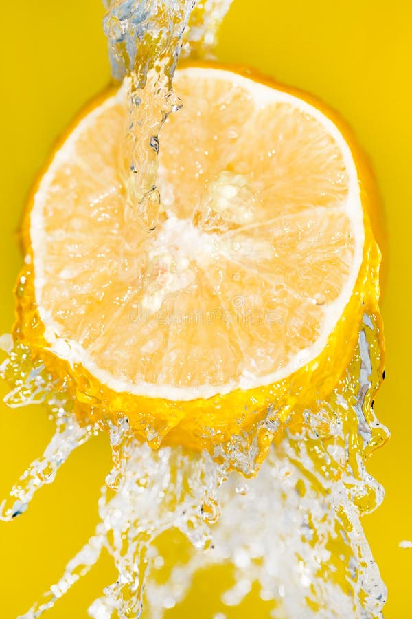 Lemon in water stock image. Image of circle, healthy - 101375913