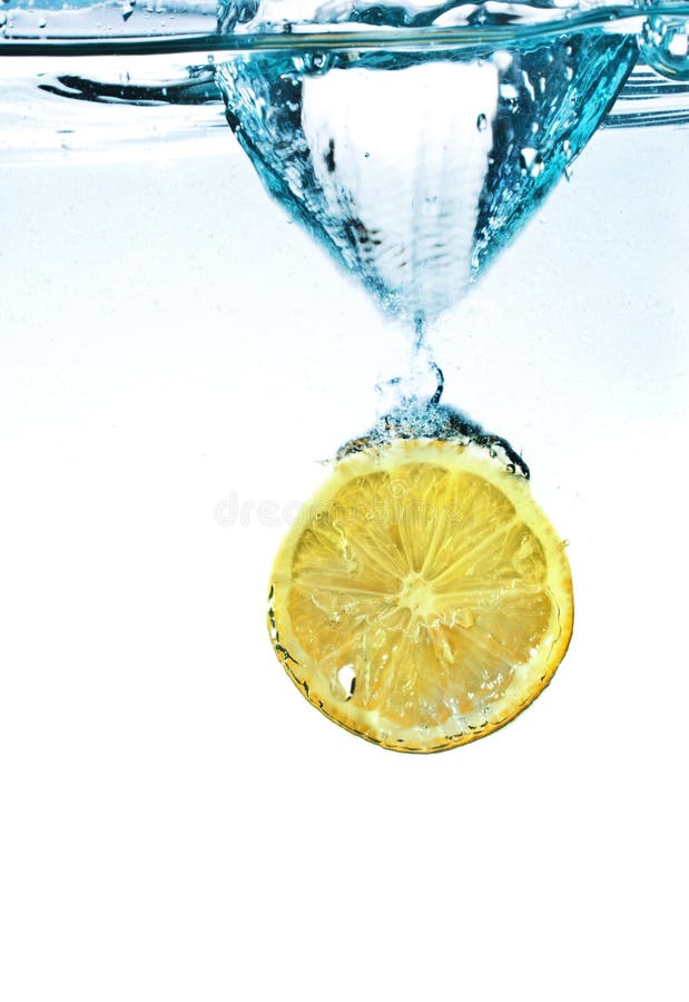 Lemon in Water Splash stock photo. Image of falling, fruit - 21251334