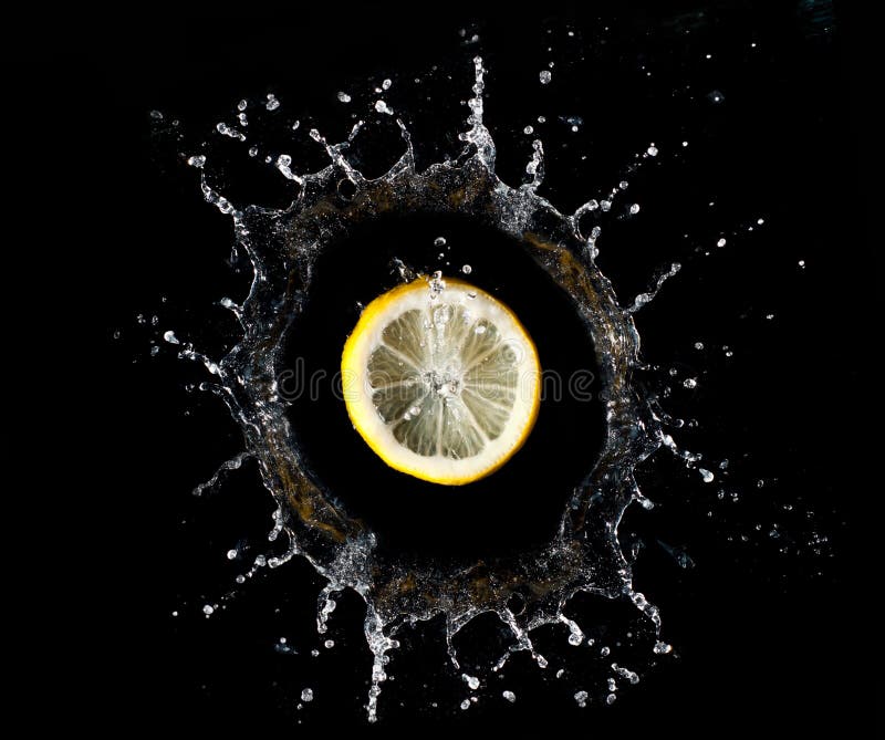 Lemon in water splash stock image. Image of healthy, bubble - 21610527