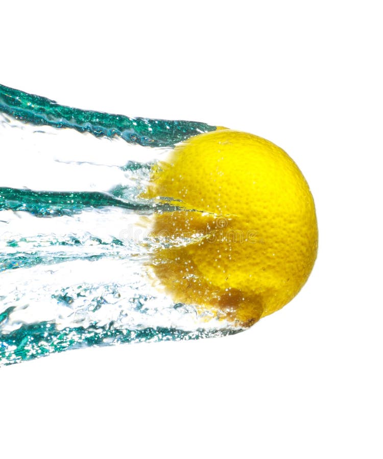 Lemon in Water Splash stock image. Image of drink, bright - 21785421
