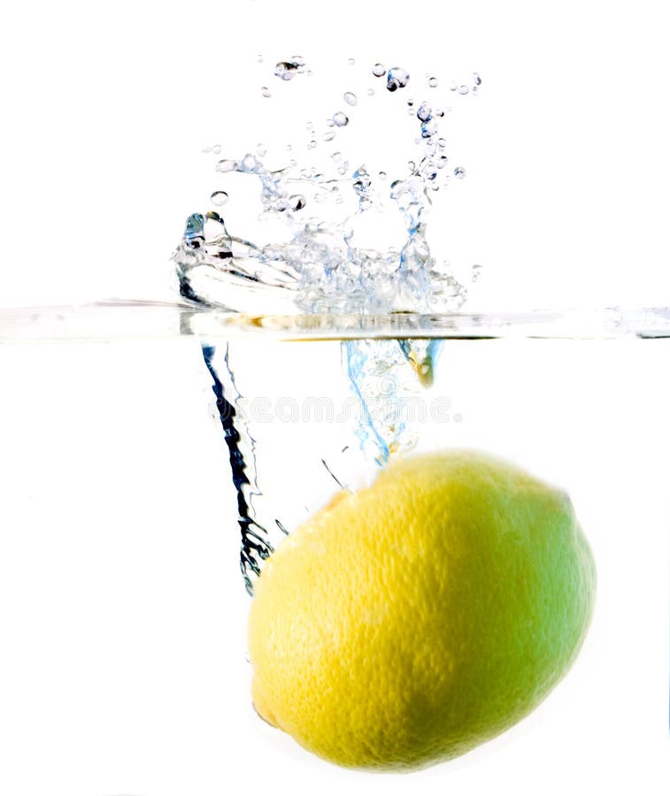 Lemon water splash stock photo. Image of water, white - 8381660