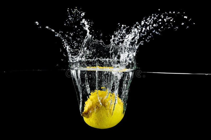 Lemon in water splash stock photo. Image of aqua, fresh - 110510880