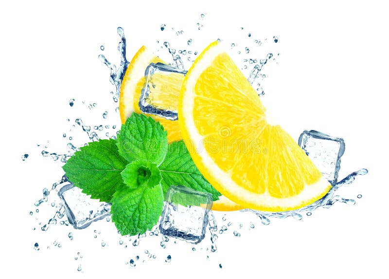 Lemon water splash stock photo. Image of mint, citrus - 138672328