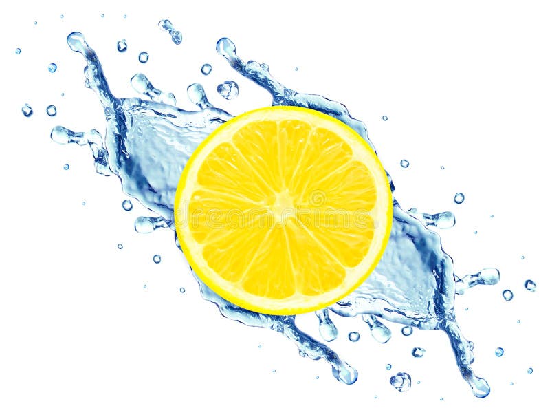 Lemon and water splash stock image. Image of white, fresh - 51368461