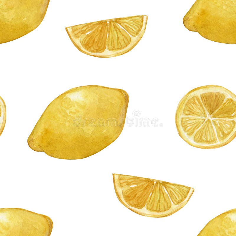 Lemon, Watercolor, Pattern, Background, Fruit, Wallpaper Stock ...
