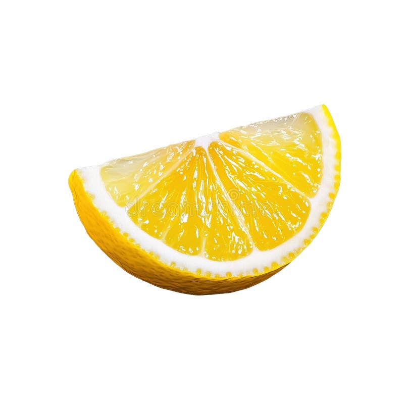 Lemon Wedge Cut in a Quarter on a Transparent Background Stock Image ...