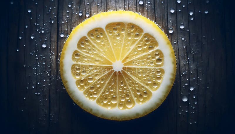 A Lemon Wheel Close-up, Ai Generated Image Stock Illustration ...