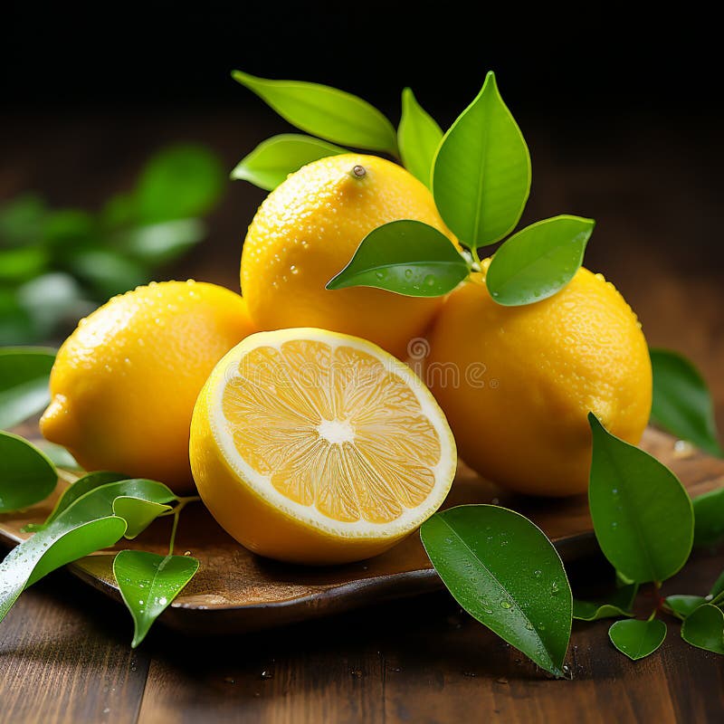 Fresh lemons stock illustration. Illustration of rustic - 301262333