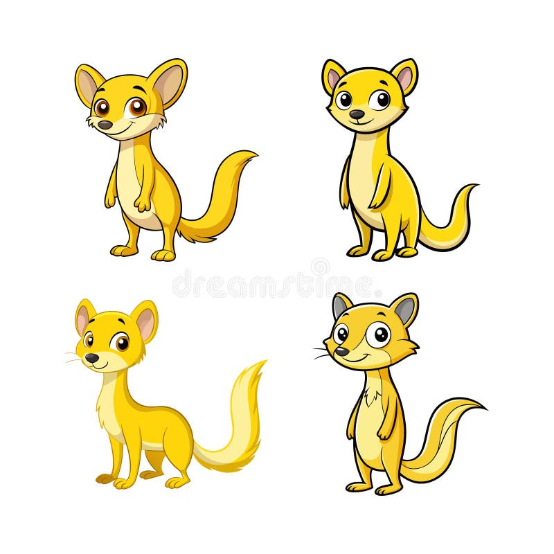 Lemon Yellow Mongoose: Cartoon Design Stock Vector - Illustration of ...