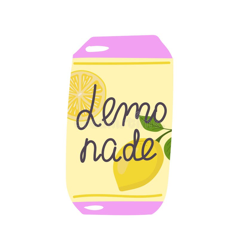 Lemonade in Aluminum Can. Soda Bottle Lemon Can Stock Vector ...