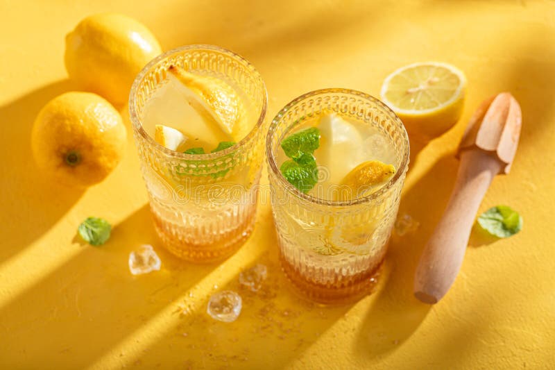 Lemonade As Summer Refreshing Drink on Ice Stock Photo - Image of ...