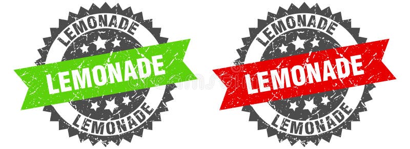 Lemonade Band Sign. Lemonade Grunge Stamp Set Stock Vector ...