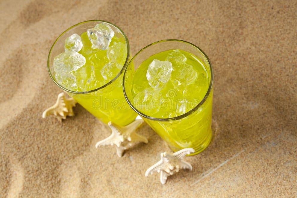 Lemonade on the beach stock photo. Image of shell, party - 60152570
