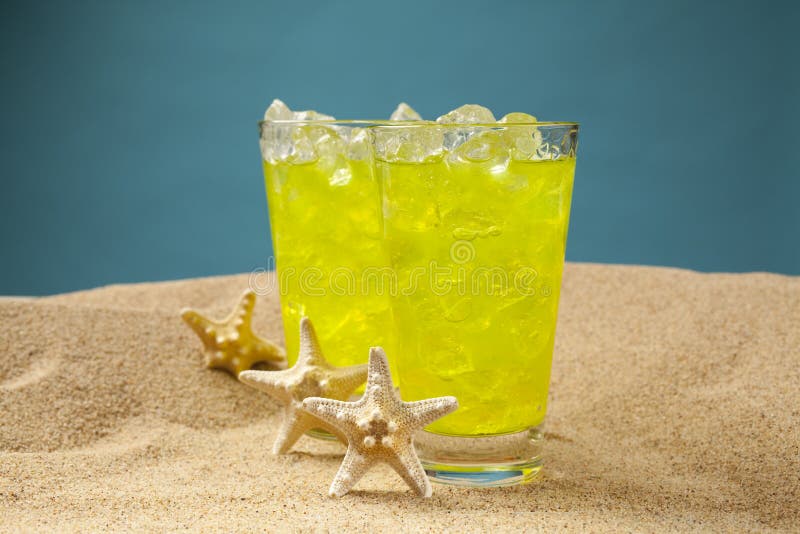 Lemonade on the beach stock photo. Image of shell, party - 60152570