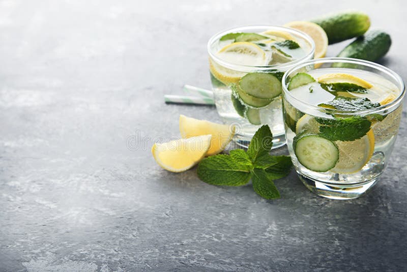 Lemonade with cucumbers stock image. Image of liquid - 109662155