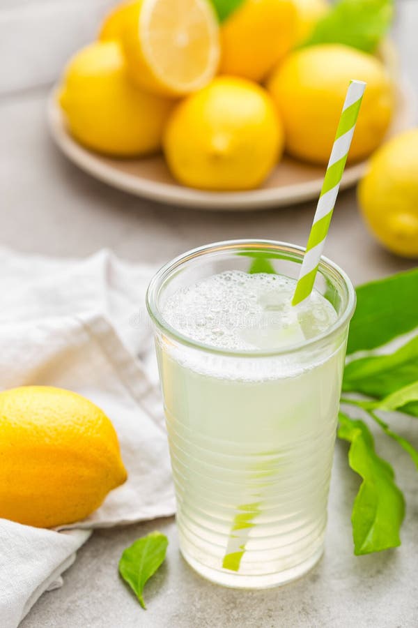 Lemonade Drink With Fresh Lemons Lemon Cocktail With Juice Stock