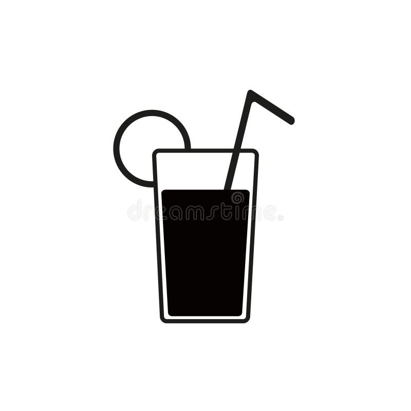 Lemonade Glass with Pipe Vector Icon Eps10 Stock Illustration ...