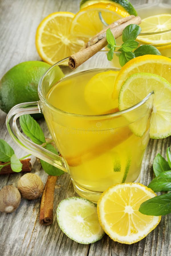Lemonade with Lime,mint and Cinnamon Stock Photo - Image of beverages ...