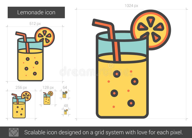 Lemonade line icon. stock vector. Illustration of isolated - 82899002